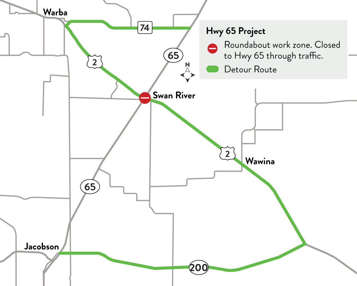 Hwy 65, 2 Swan River Roundabout project - MnDOT